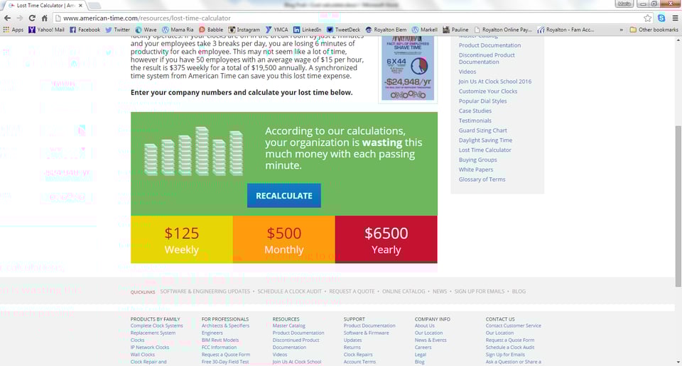 A Tool that Calculates Lost Time and Money